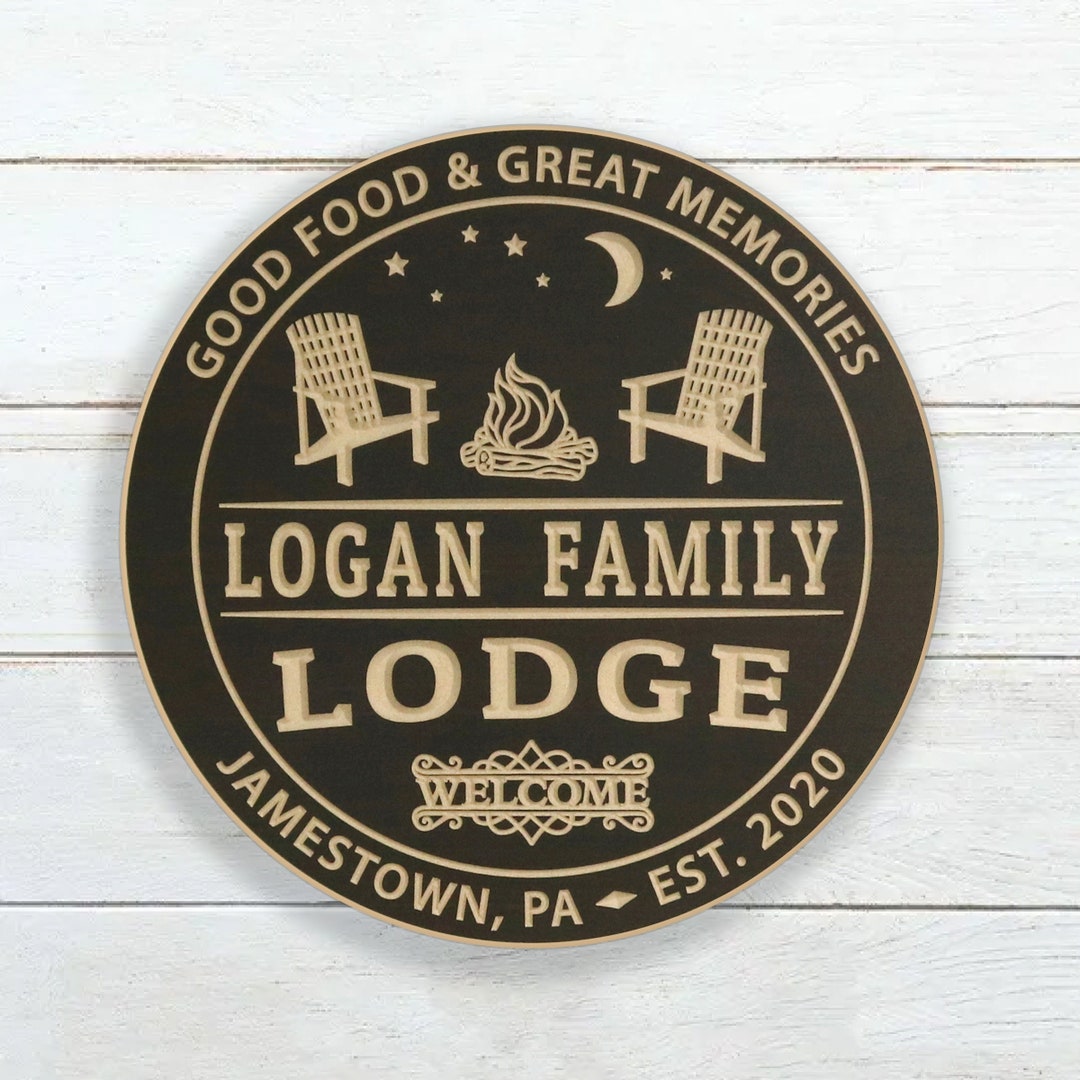 Lodge Sign / Personalized Cottage Cabin Sign / Carved Wood Lodge Sign ...