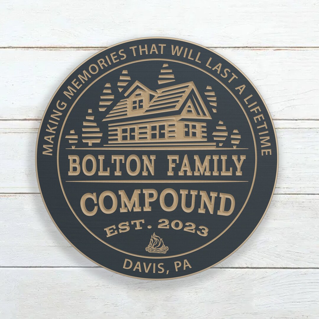 Compound Sign / Personalized Compound Cabin Sign / Carved Wood Sign ...