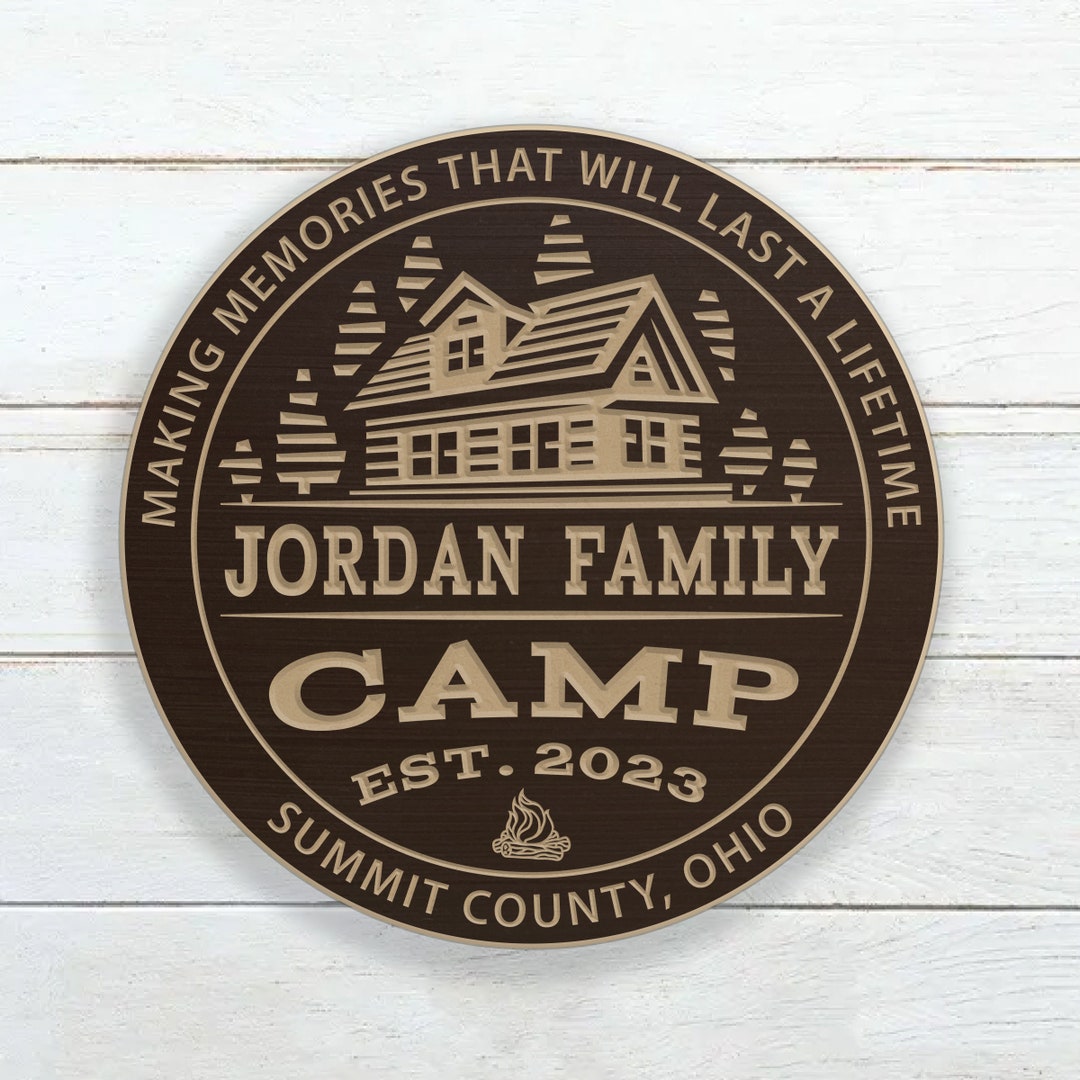 Camp Sign / Personalized Camp Cabin Sign / Carved Wood Sign / Custom ...