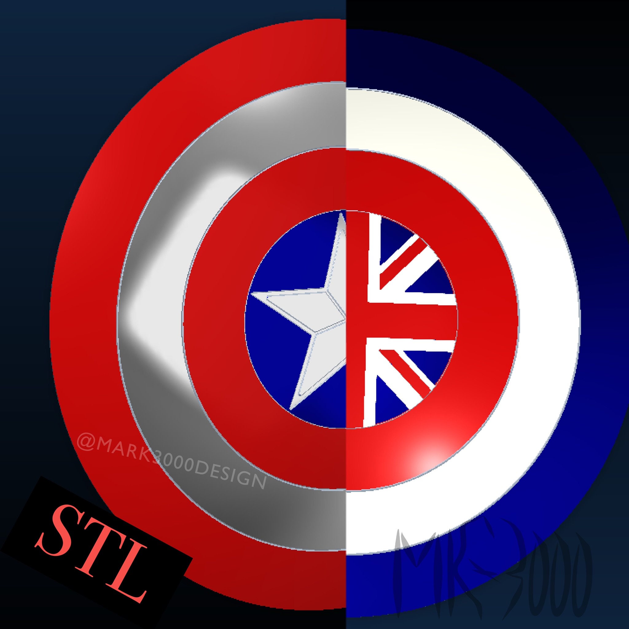 Captain America/britain Shield STL Pack - Etsy
