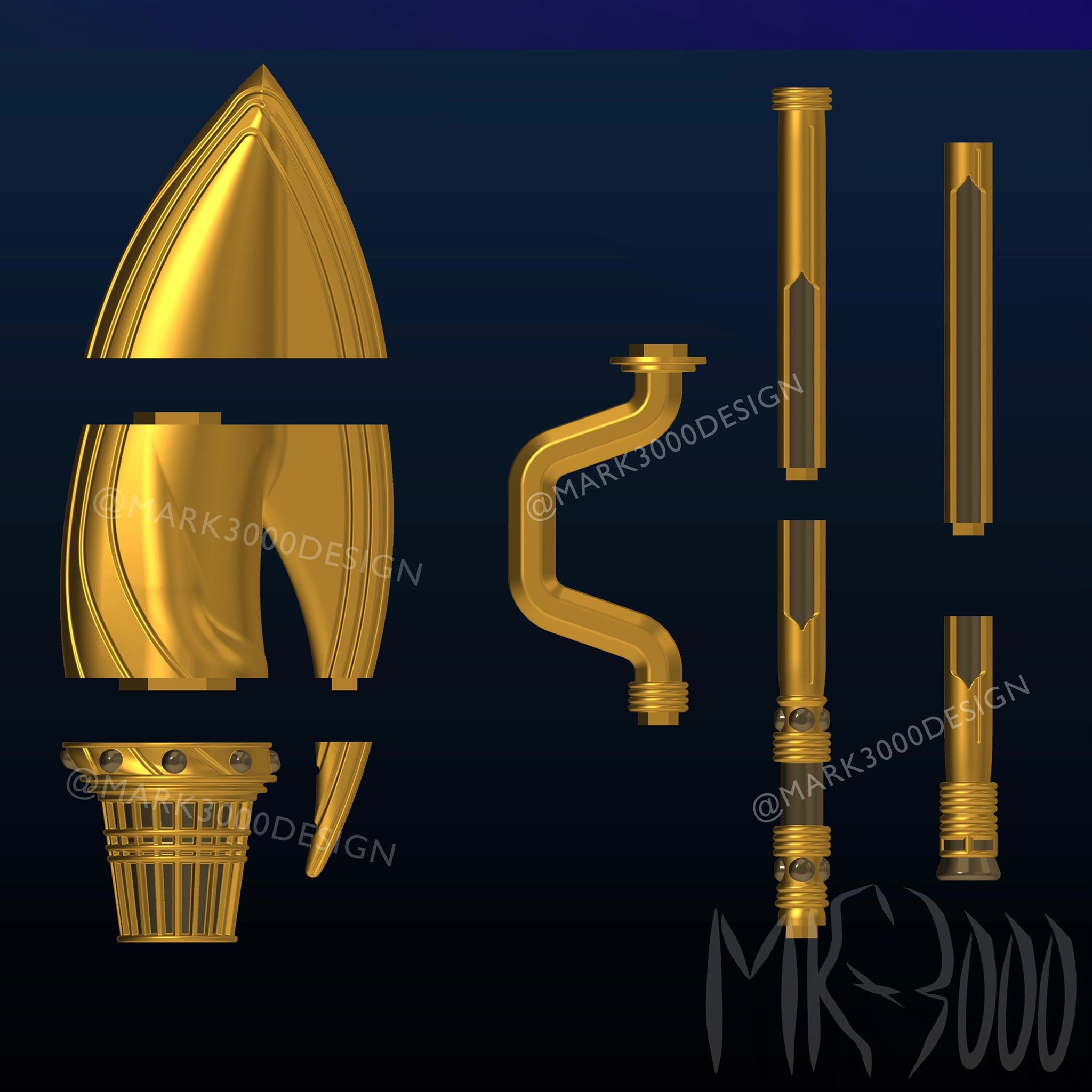 Cosmic Staff STL for 3D Printing - Etsy