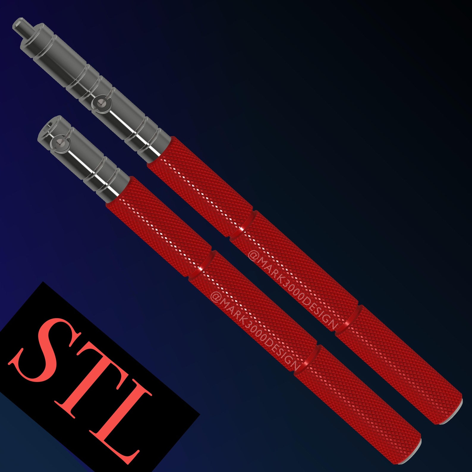 Daredevil’s Batons Knurled 3D STL File - Etsy