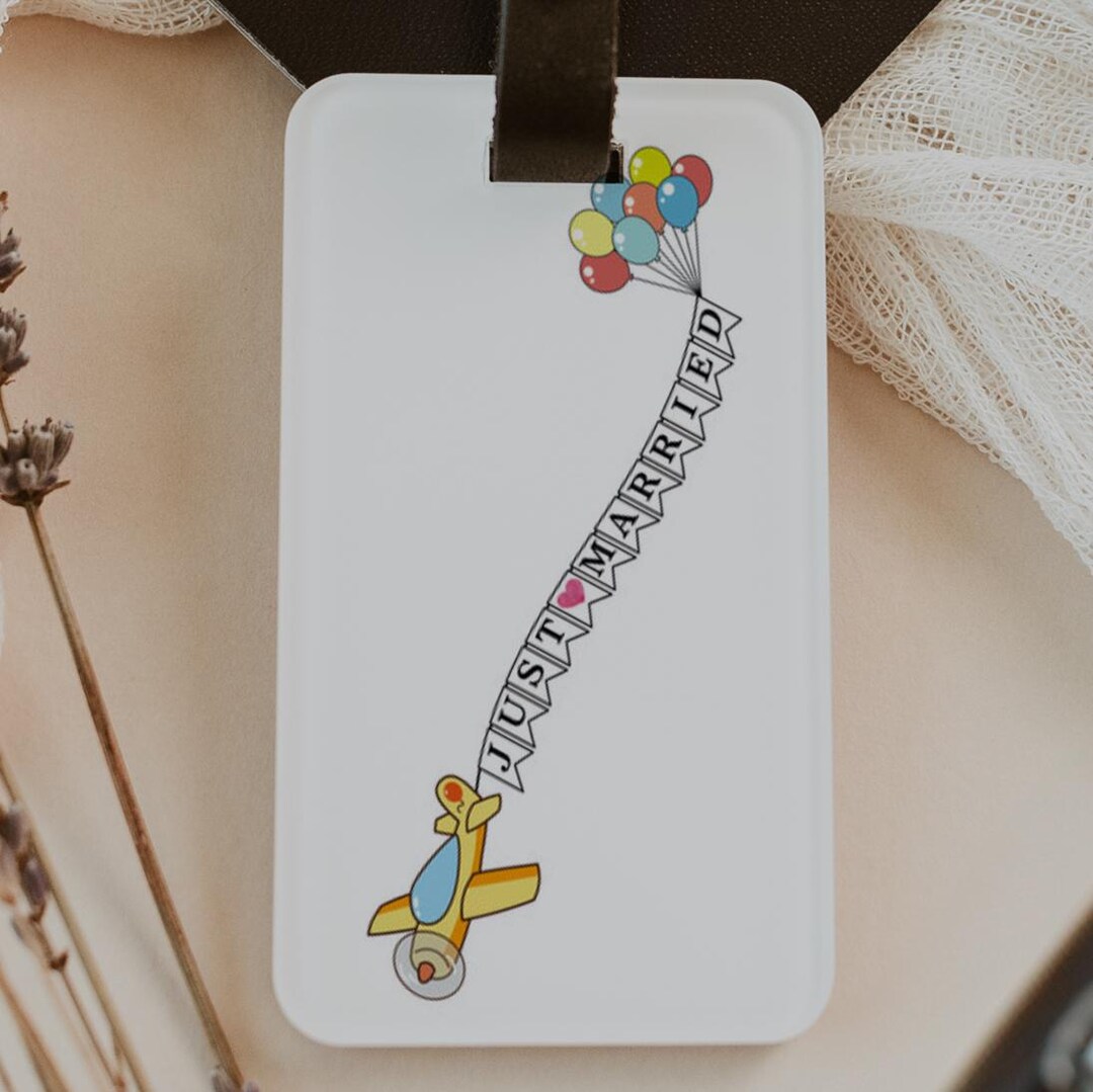 Just Married Bag Tags, Honeymoon Luggage Tag, Travel Tag, Suitcase Tag ...