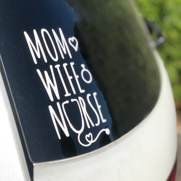 Nurse Mom Wife Car Decal - Etsy