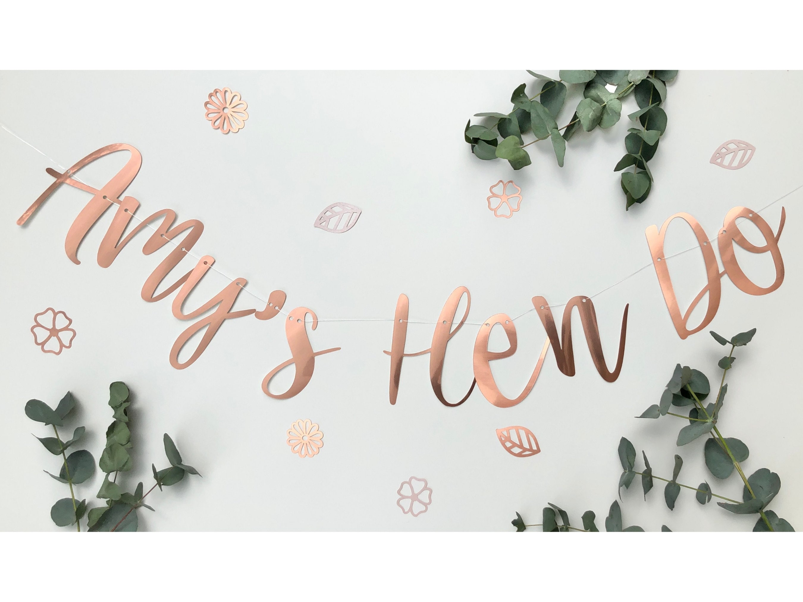 Rose Gold Personalised Hen Do Party Banner Hen Do Bunting | Etsy