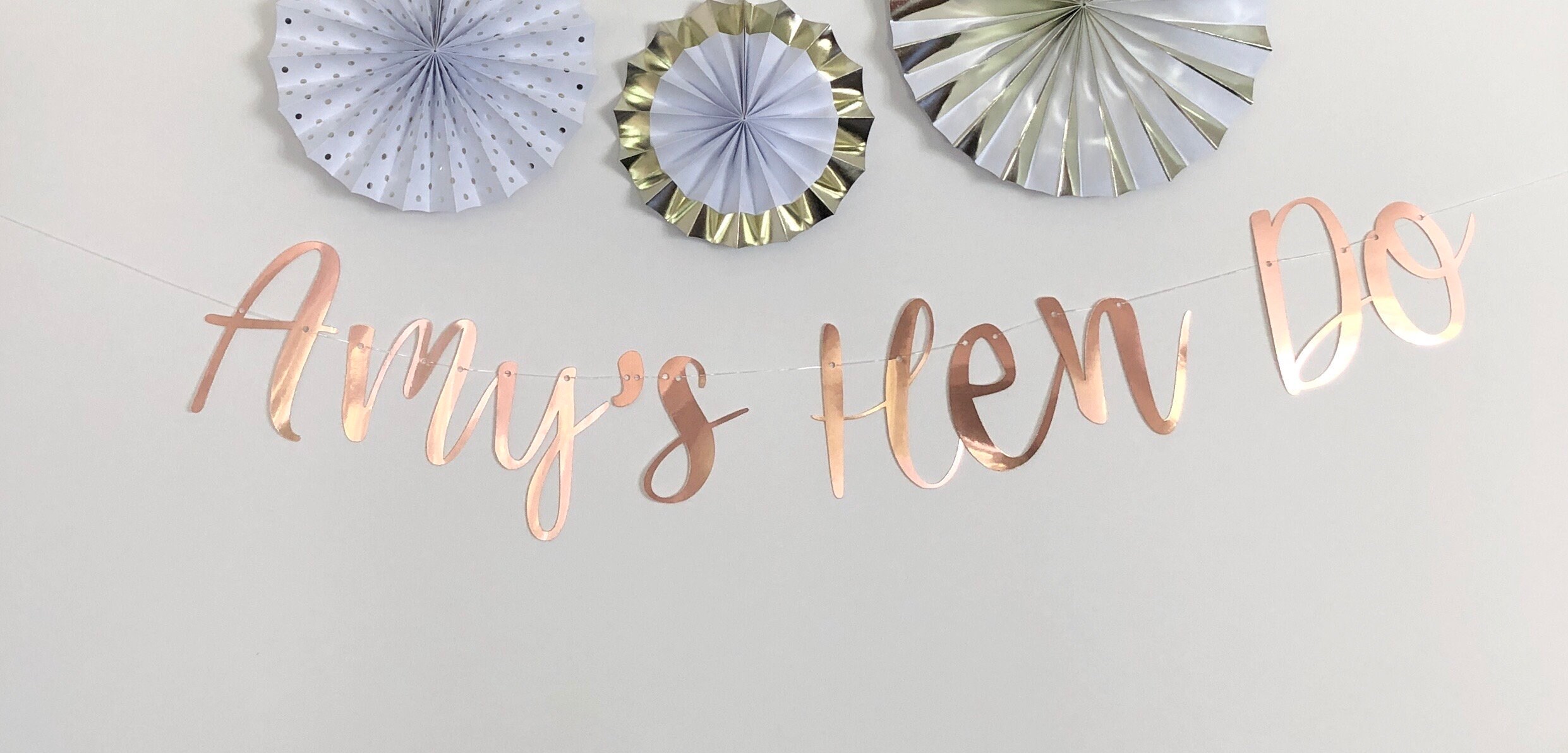 Rose Gold Personalised Hen Do Party Banner Hen Do Bunting | Etsy