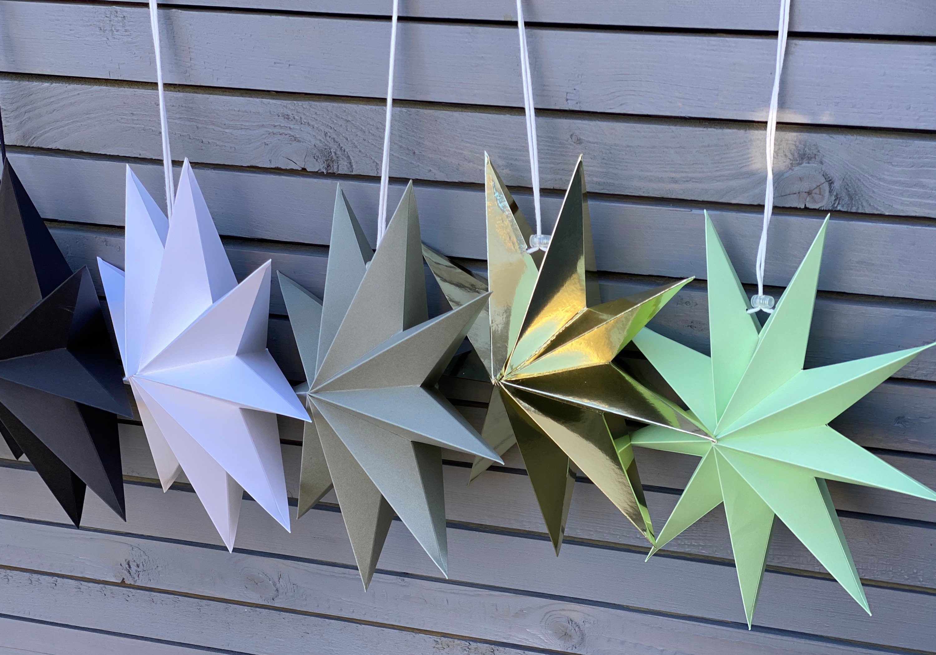 Christmas Stars, Hanging Paper Stars, 3D Stars, Hanging Stars, Scandi ...