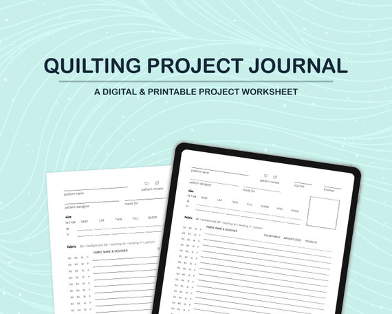 Quilt Planner Project Journal Quilting Project Notes Print - Etsy