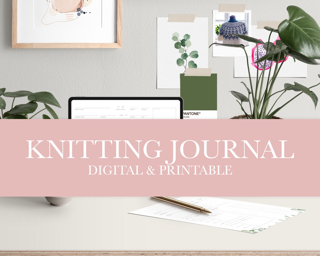 Knitting Worksheet for Knitting Planner Eucalyptus Printable and ...