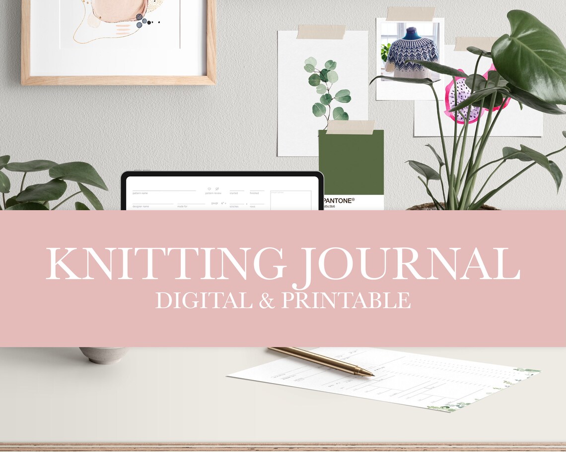 Knitting Worksheet for Knitting Planner | Eucalyptus | Printable and ...