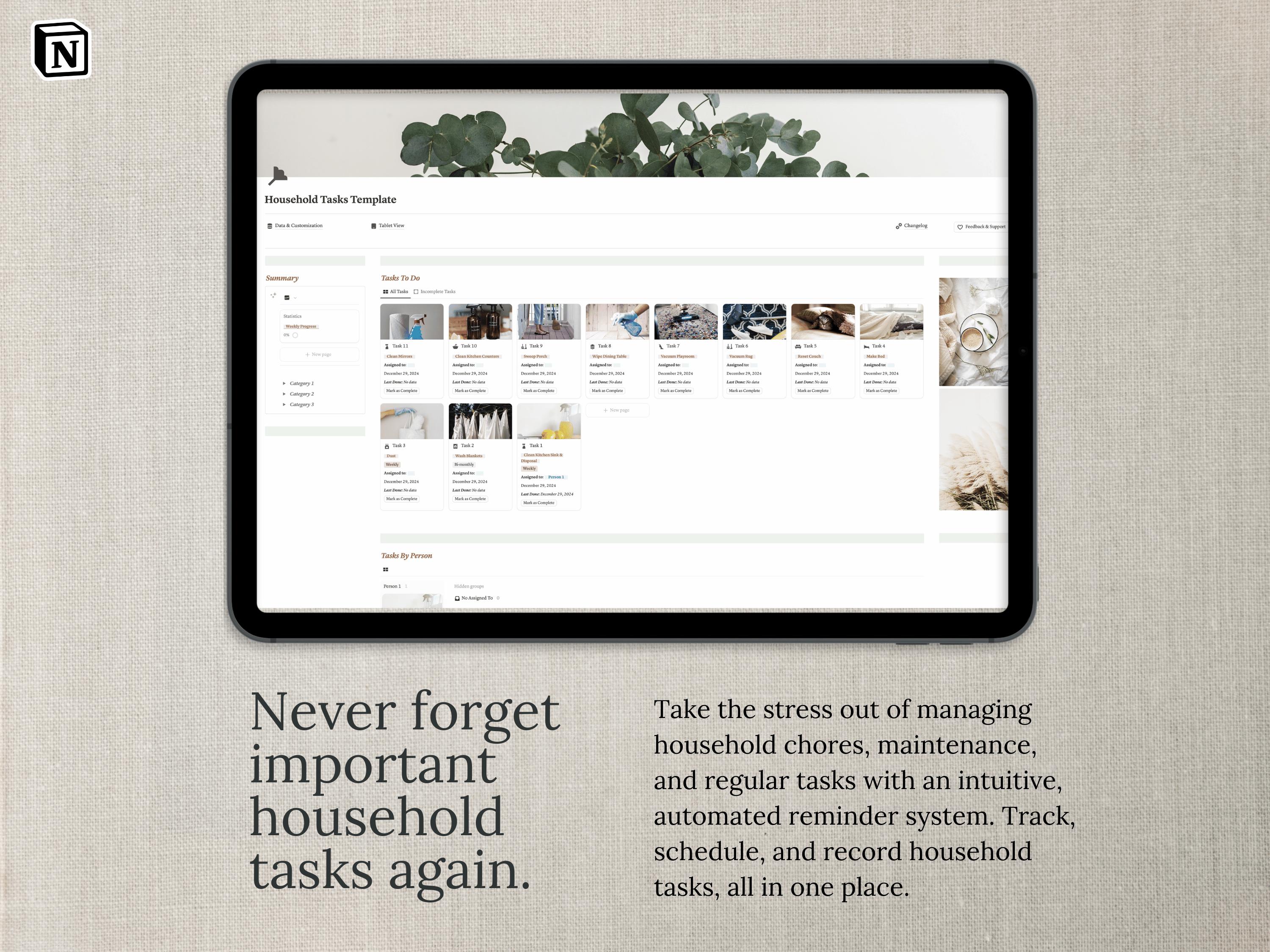 Notion Template - Automated Chore Charts – Your Personal Home ...