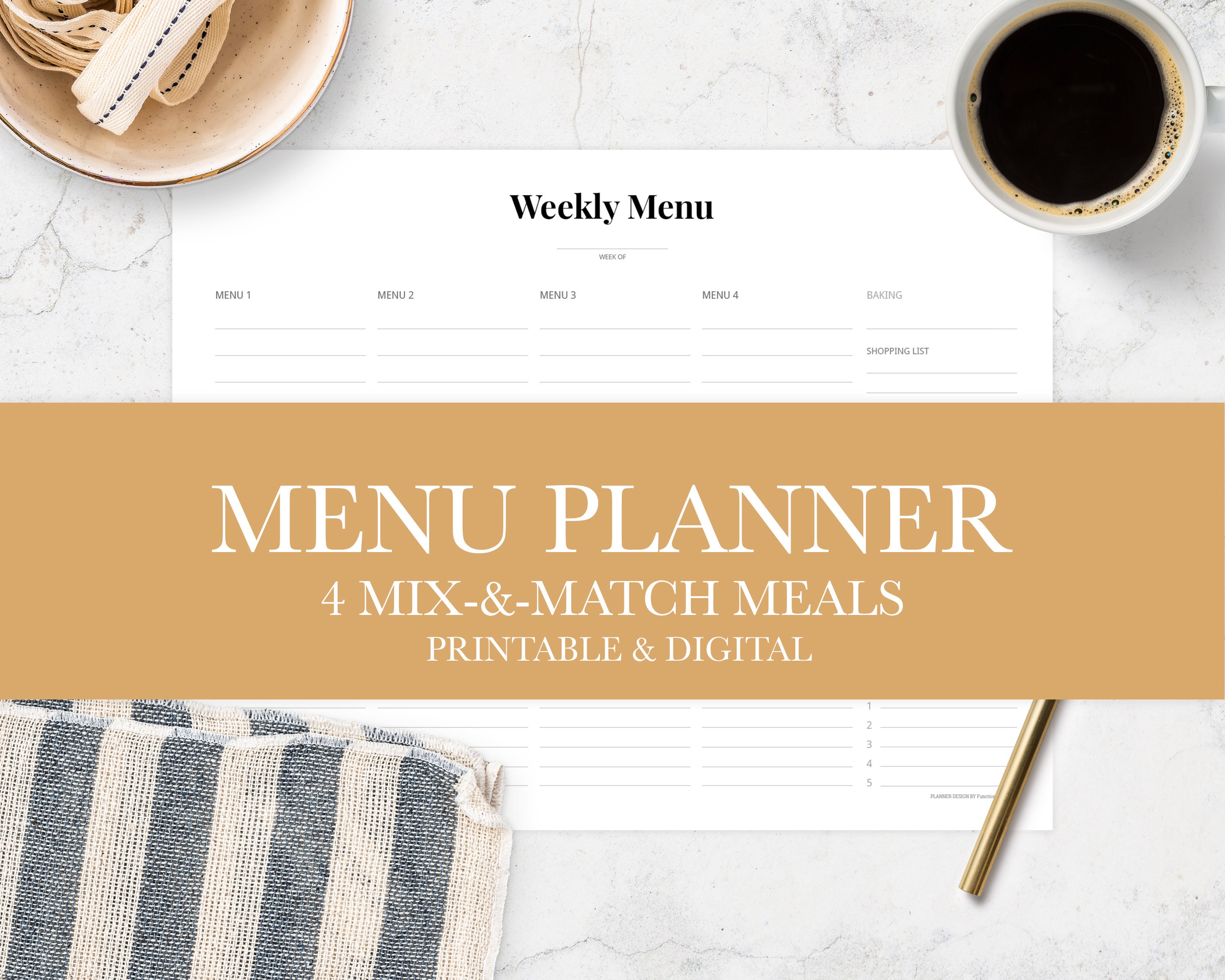 Menu Planner | Plan Four Mix and Match Meals | Printable Meal Planner ...