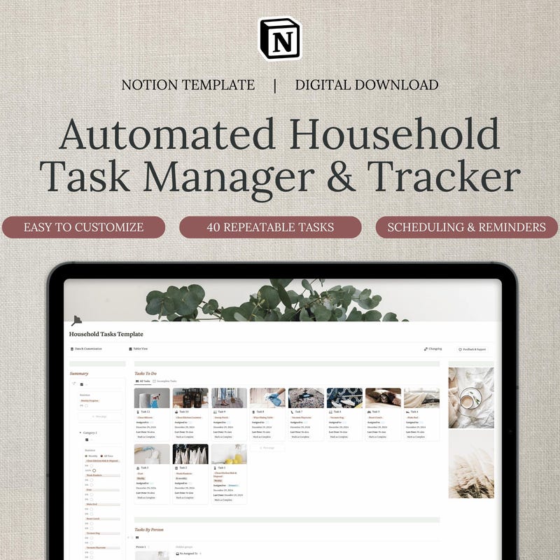 Notion Family Chore Chart - Etsy