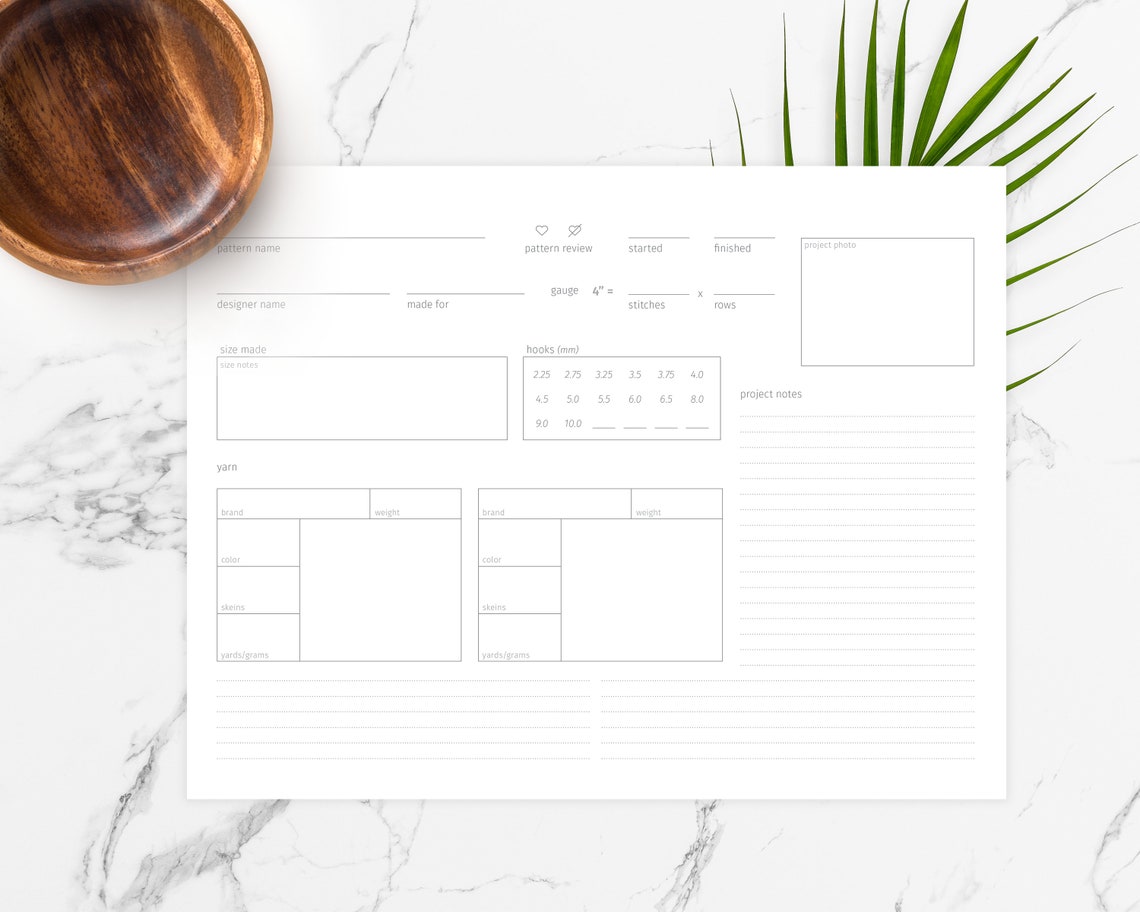 Crochet Project Journal for Project Notebooks or Digital Planners and ...