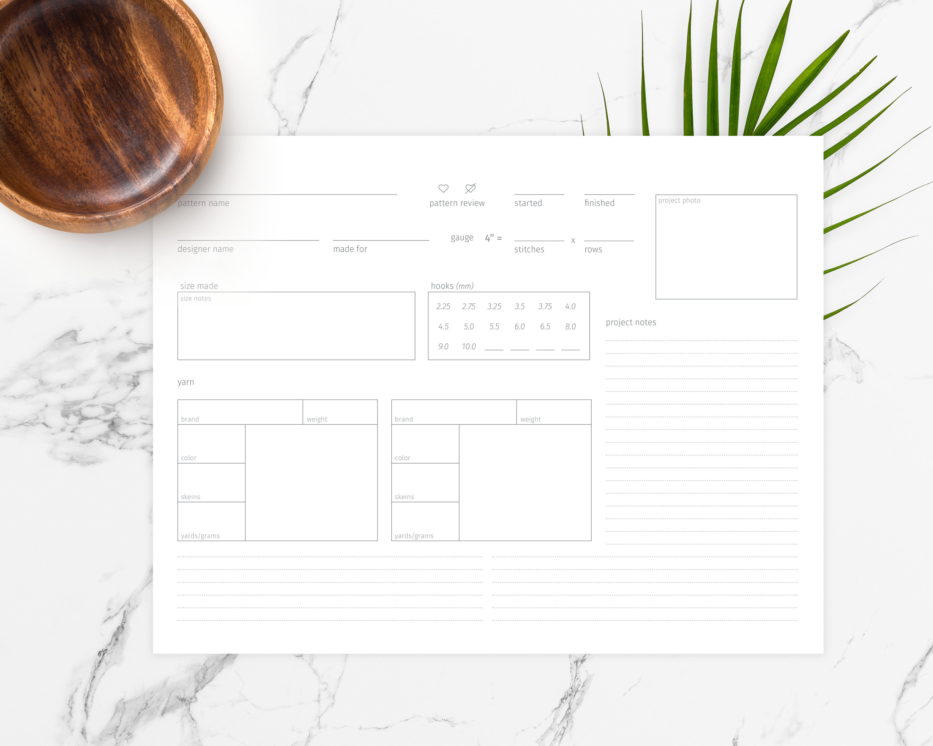 Crochet Project Journal for Project Notebooks or Digital Planners and ...