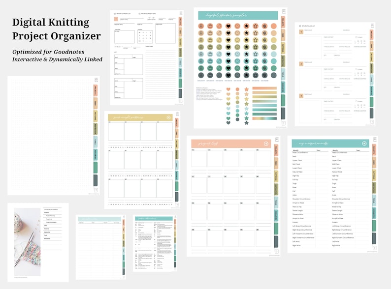 Knitting Planner | Full Digital Bundle | Organize Yarn, Patterns ...