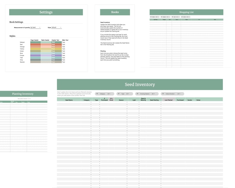 Excel Digital Garden Planner Customizable Garden Seed Organizer Excel ...