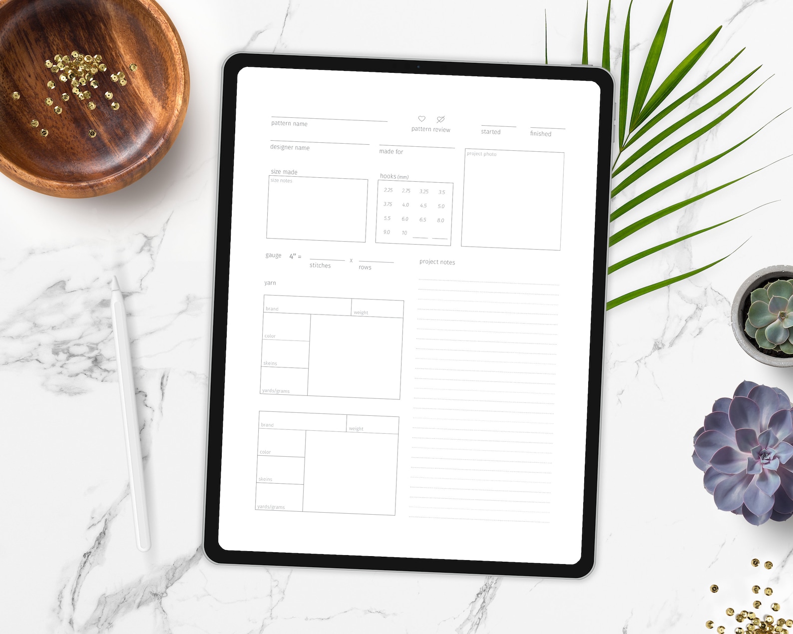 Crochet Project Journal for Project Notebooks or Digital Planners and ...