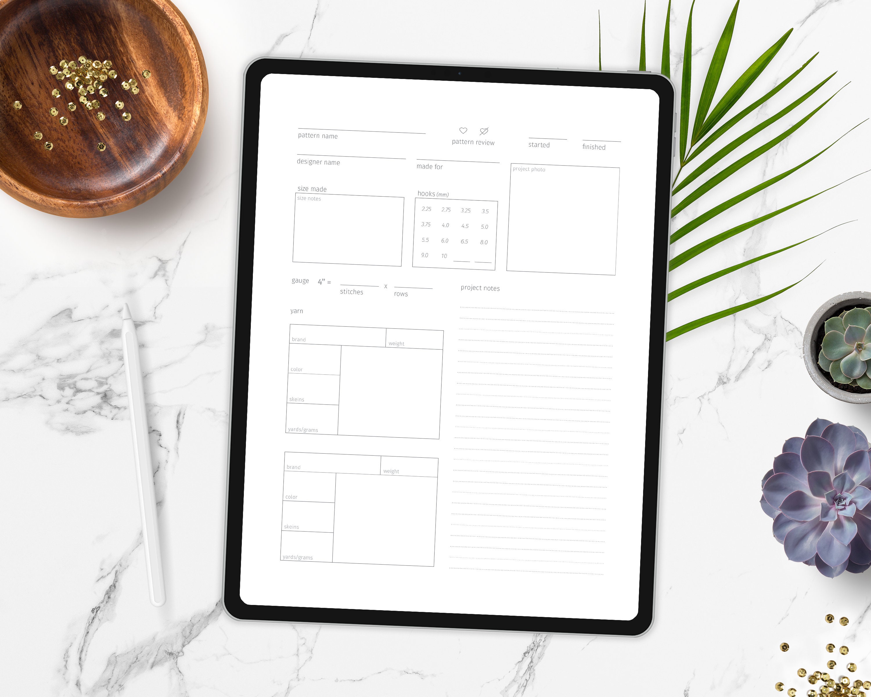 Crochet Project Journal for Project Notebooks or Digital Planners and ...