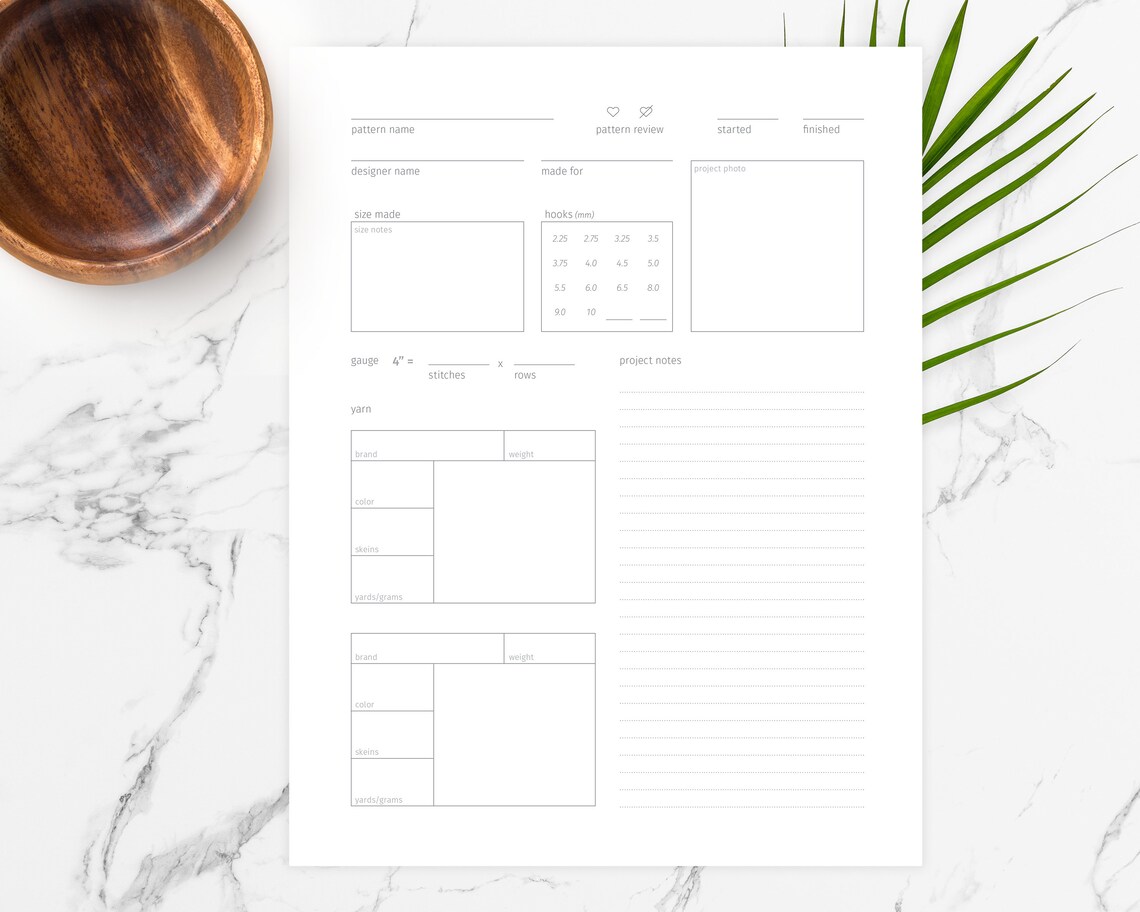 Crochet Project Journal for Project Notebooks or Digital Planners and ...