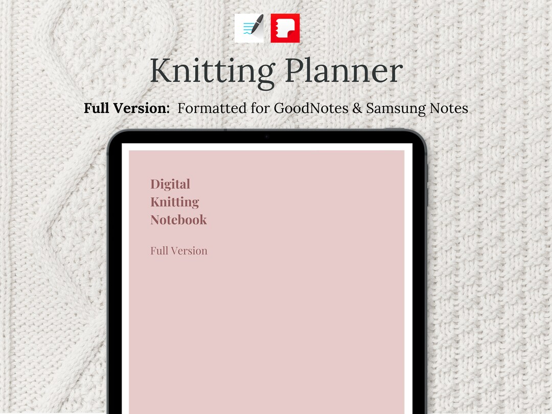 Knitting Planner | Full Digital Bundle | Organize Yarn, Patterns ...
