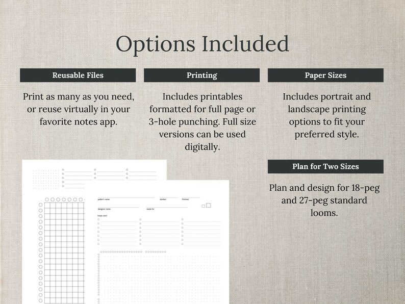 Crafters' Potholder Loom Printable Worksheet Bundle - Keep Your ...