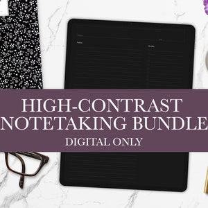 High-contrast Digital Note-taking Templates for Students, Meetings, and ...