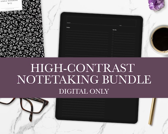 High-contrast Digital Note-taking Templates for Students - Etsy