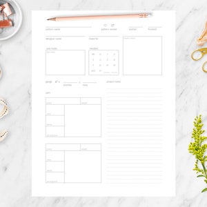 Knitting Journal for Project Notebooks or Digital Planners and Binders ...