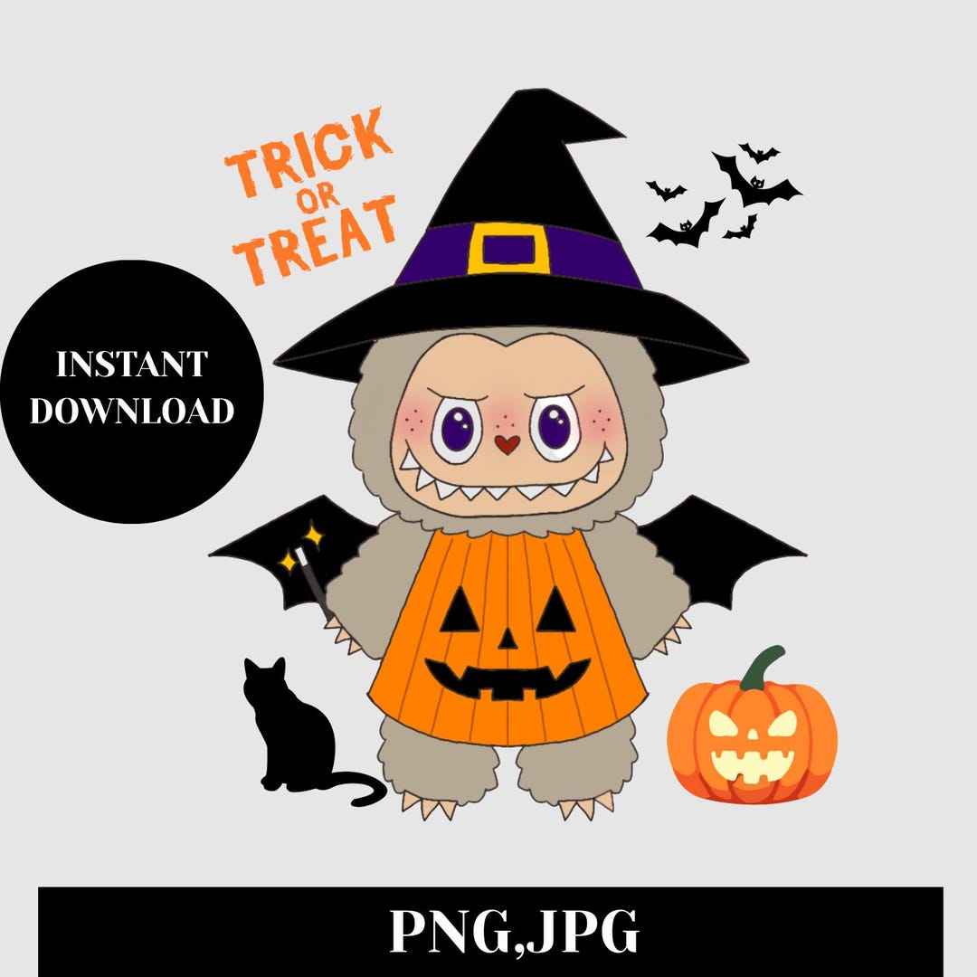 Labubu Monster Kawaii Halloween Clipart: PNG SVG (digital Download) - Etsy