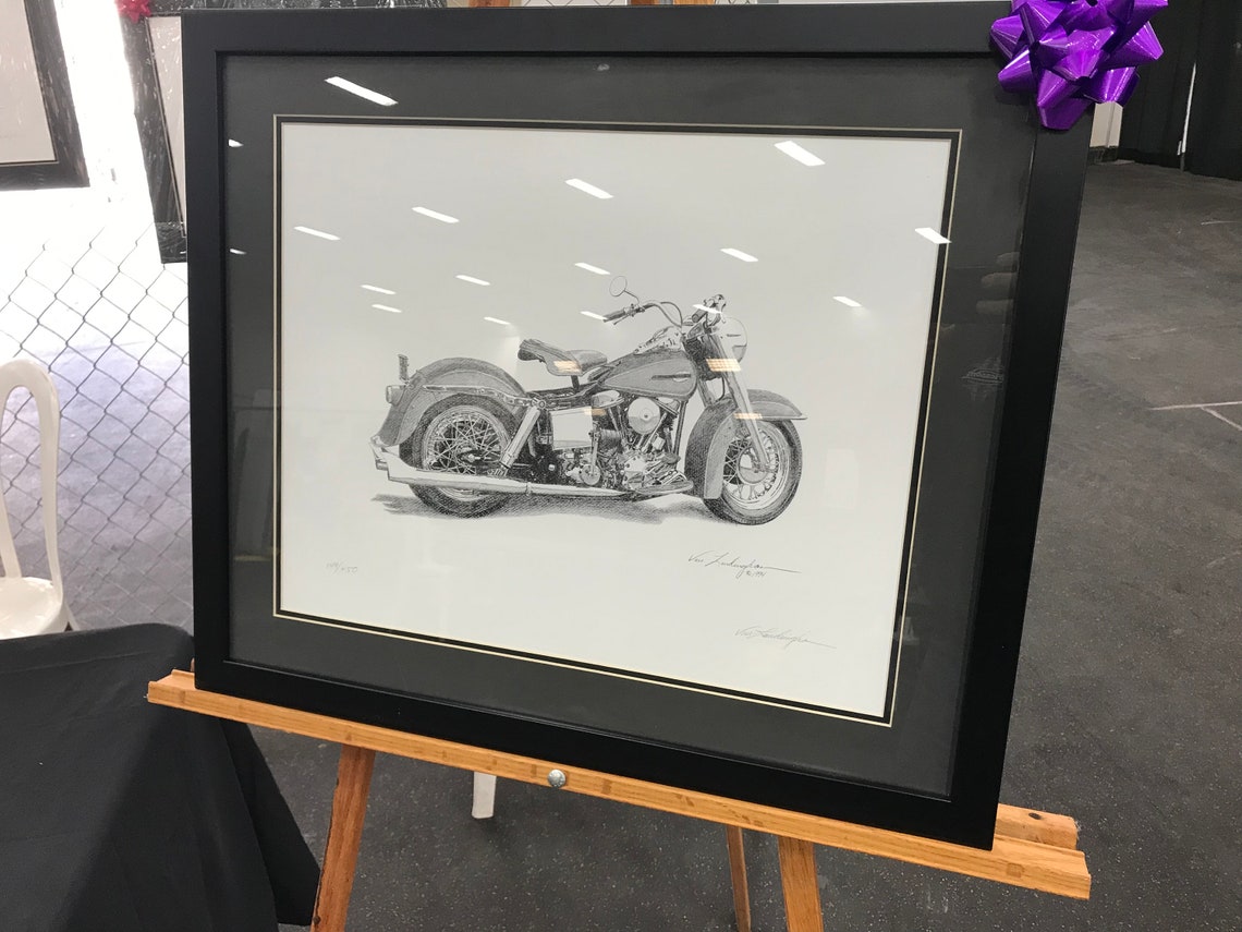 Harley Panhead Motorcycle Art - American Classic - Etsy