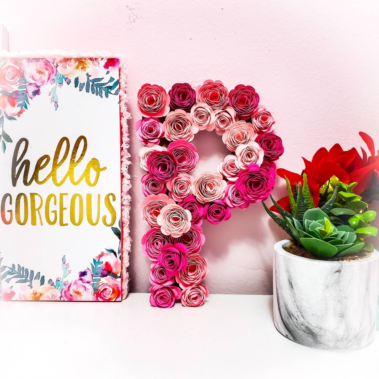 Floral Letter Flower Letter Home Decor Alphabet Sign | Etsy