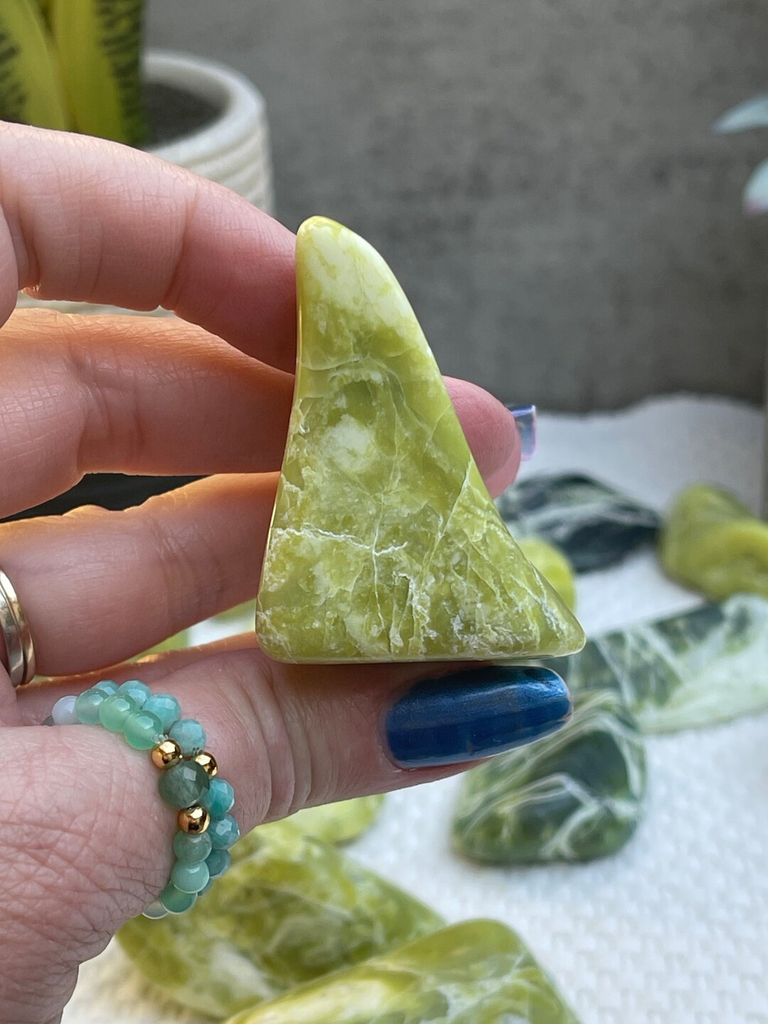 Large Tumbled Noble Serpentine: Polished Healerite Healing Crystal - Etsy