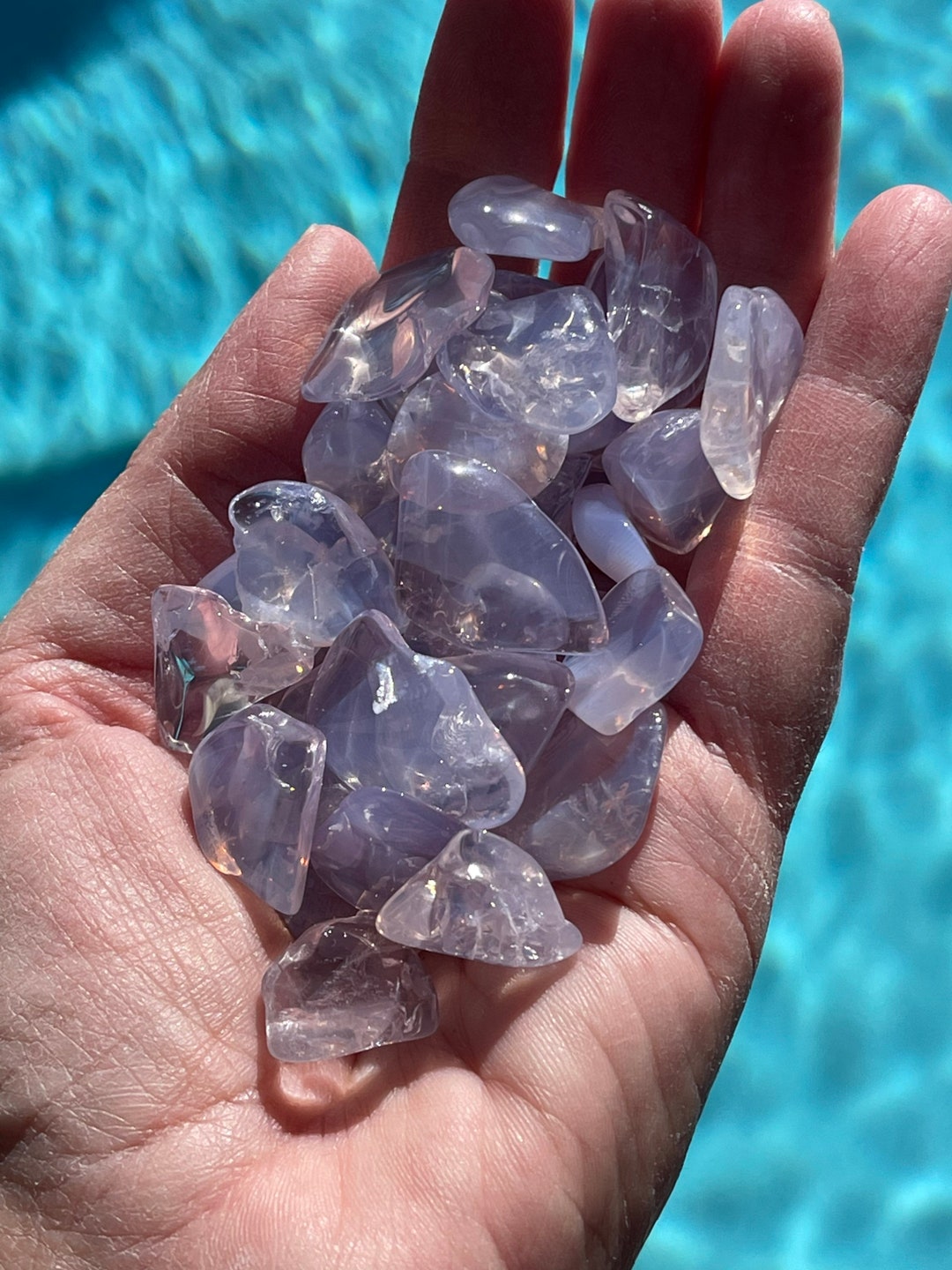 One 1 Beautiful Lavender Moon Quartz, Rare Brazilian Lavender Moon Quartz, Tumbled Lavender ...
