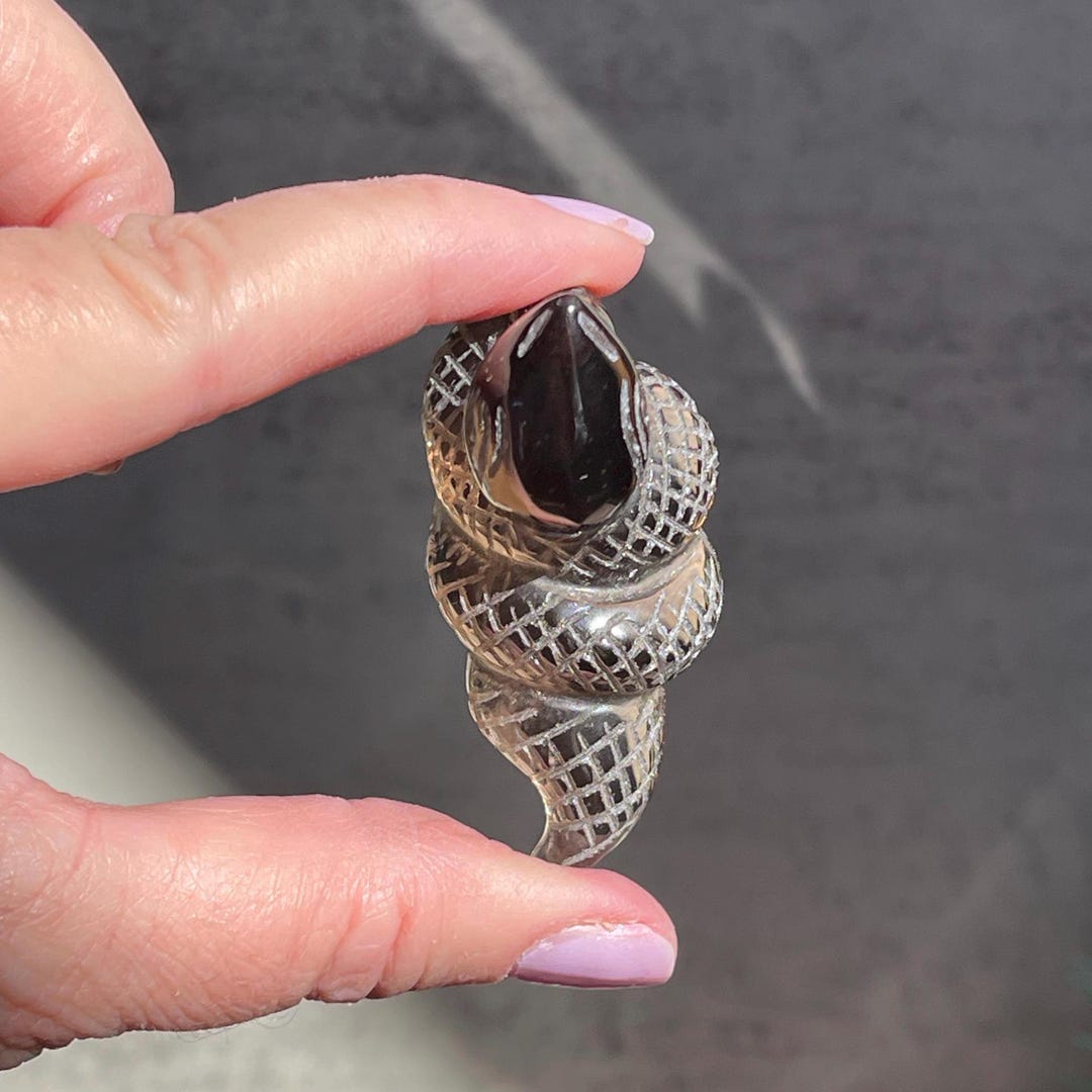 Carved Smoky Quartz Snake: AAA Grade Crystal Sculpture - Etsy