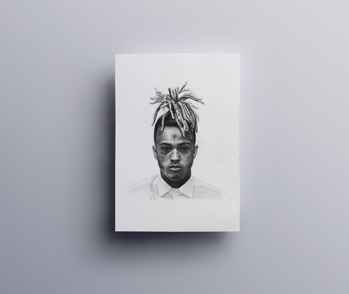 Xxxtentacion Portrait Pencil Drawing Fine Art Poster Print Etsy