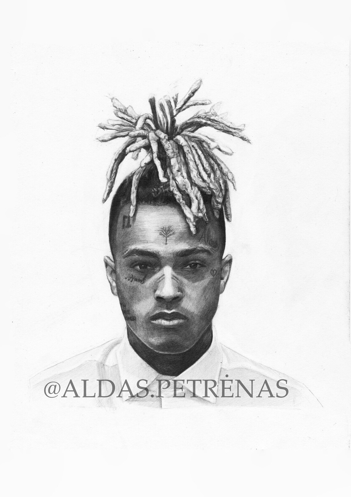 Xxxtentacion Portrait Pencil Drawing Fine Art Poster Print Etsy