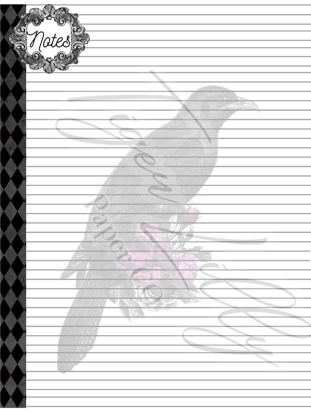 Raven Notes Digital Download - Etsy