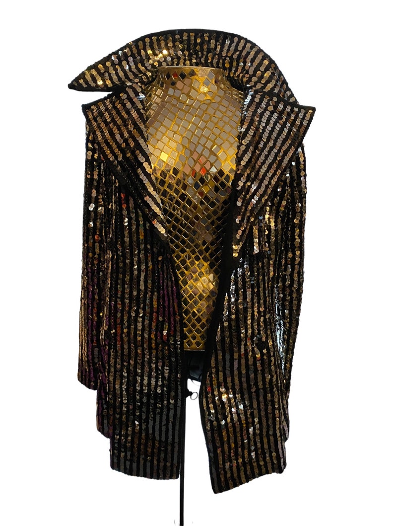 Vintage 70s Designer Italian Sequins Silver and Black Fabulous Disco ...