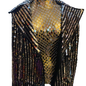 Vintage 70s Designer Italian Sequins Silver and Black Fabulous Disco ...