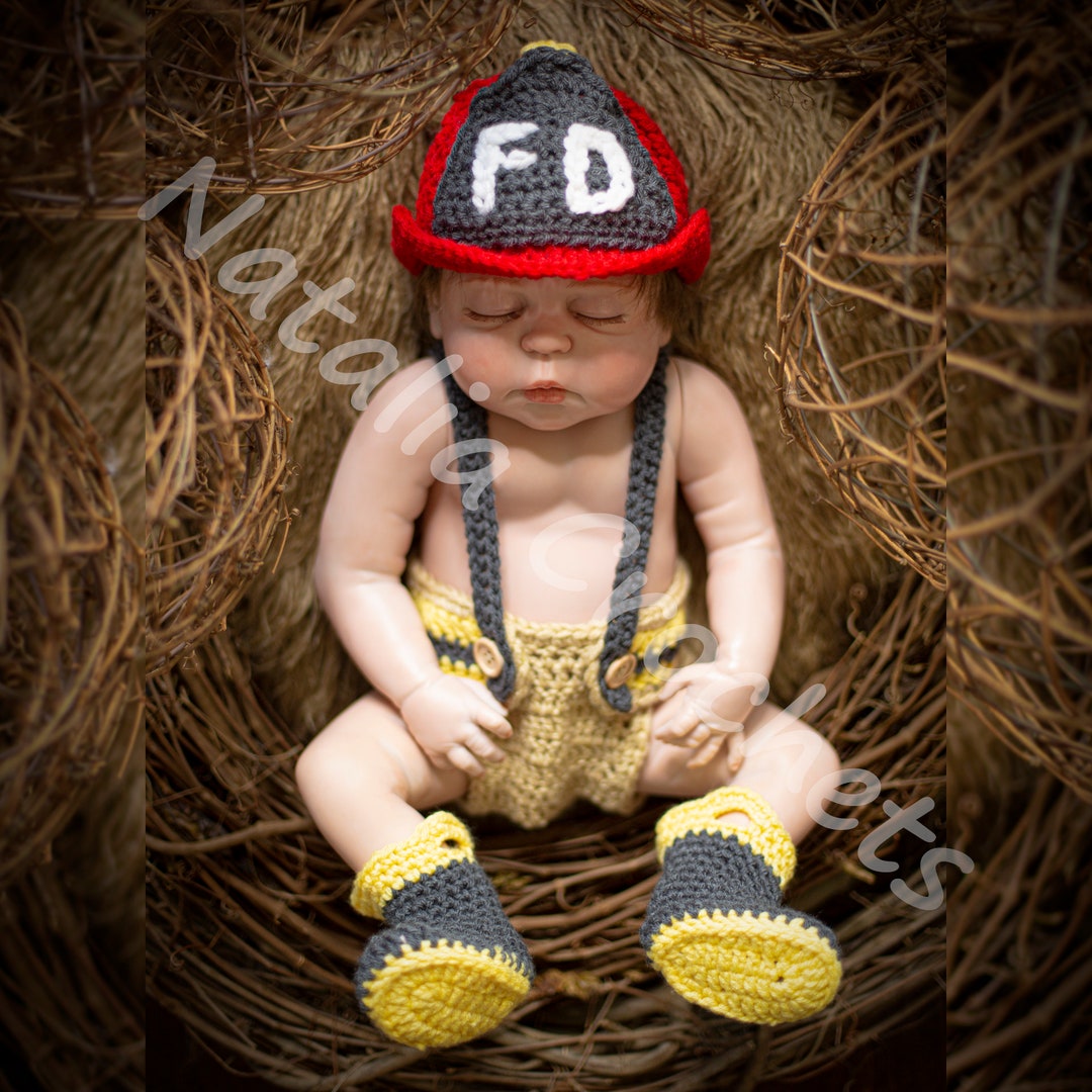 Baby Firefighter Outfit, Boy Photo Outfit, Newborn Firefighter Outfit ...