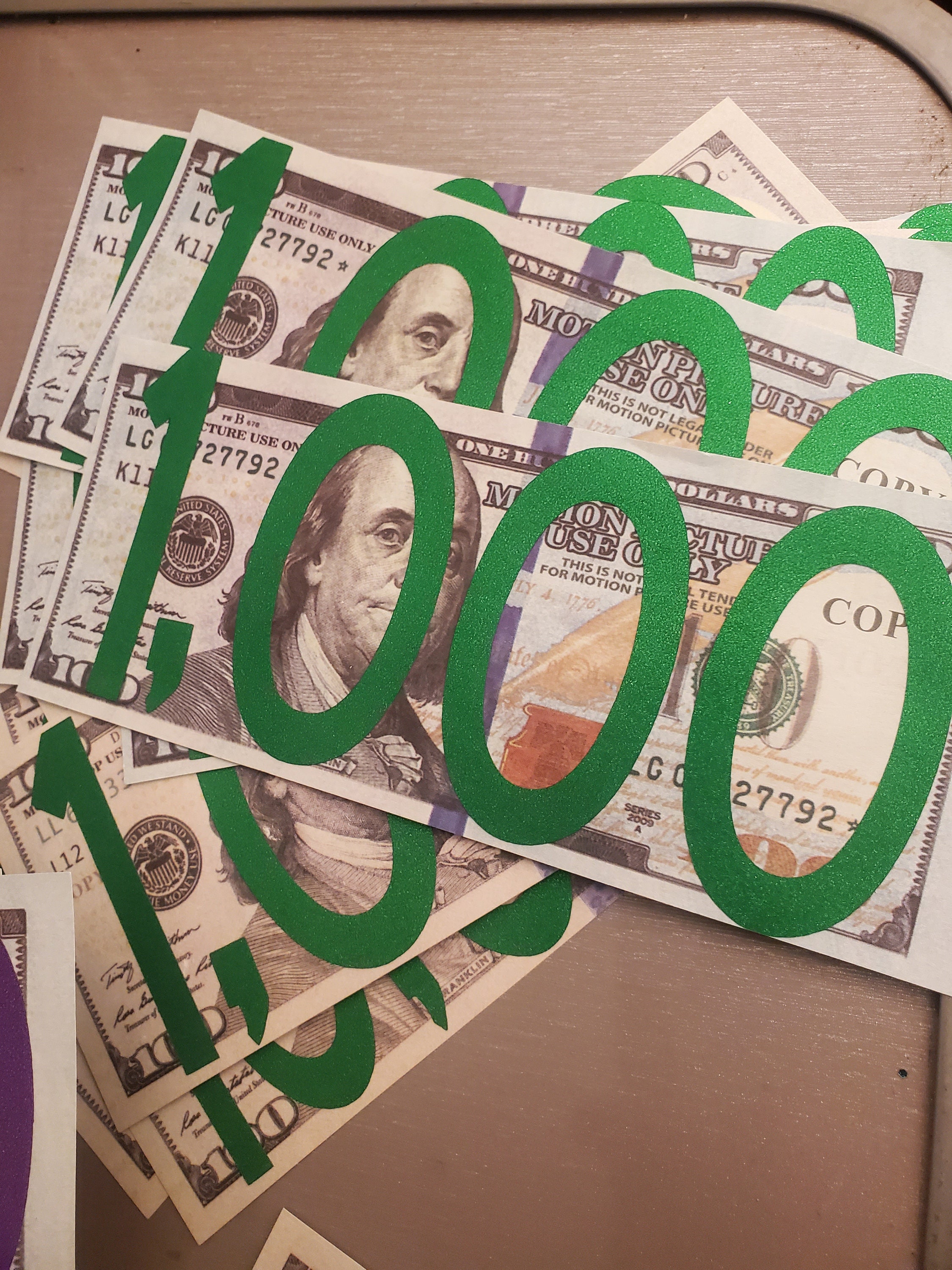 Mystery Pack*dollar Bill Placeholders | Budgeting | 1K -100K Slips ...