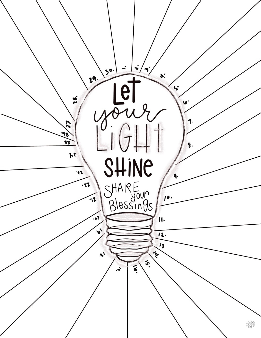 Christian Coloring Sheet: Let Your Light Shine Printable (digital ...