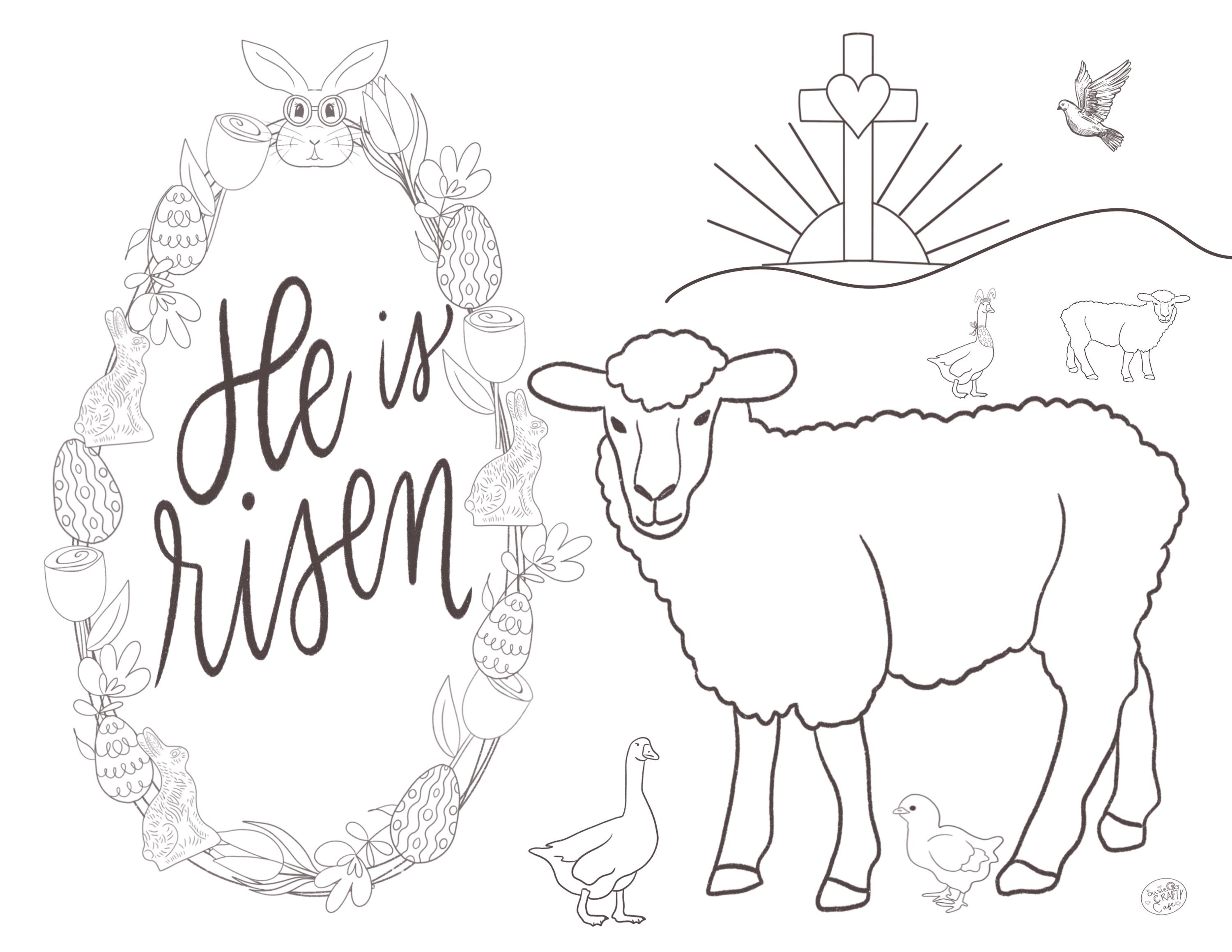 He is Risen Color Sheet, Easter Color Page, Easter Bunny Christian ...