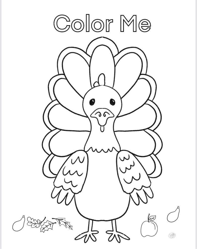 Disguise the Turkey Printable, Thanksgiving Turkey Color Sheet, Color ...