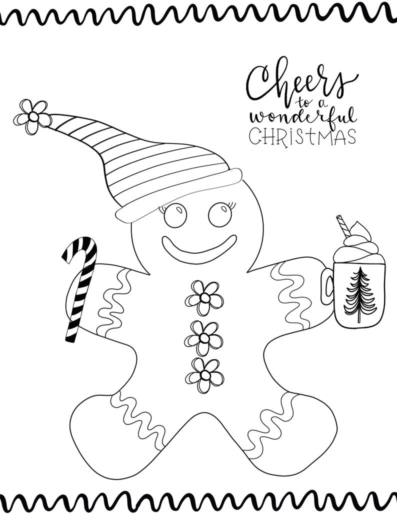 Gingerbread Fun Holiday Printables, 5 Coloring Sheets, Gingerbread ...