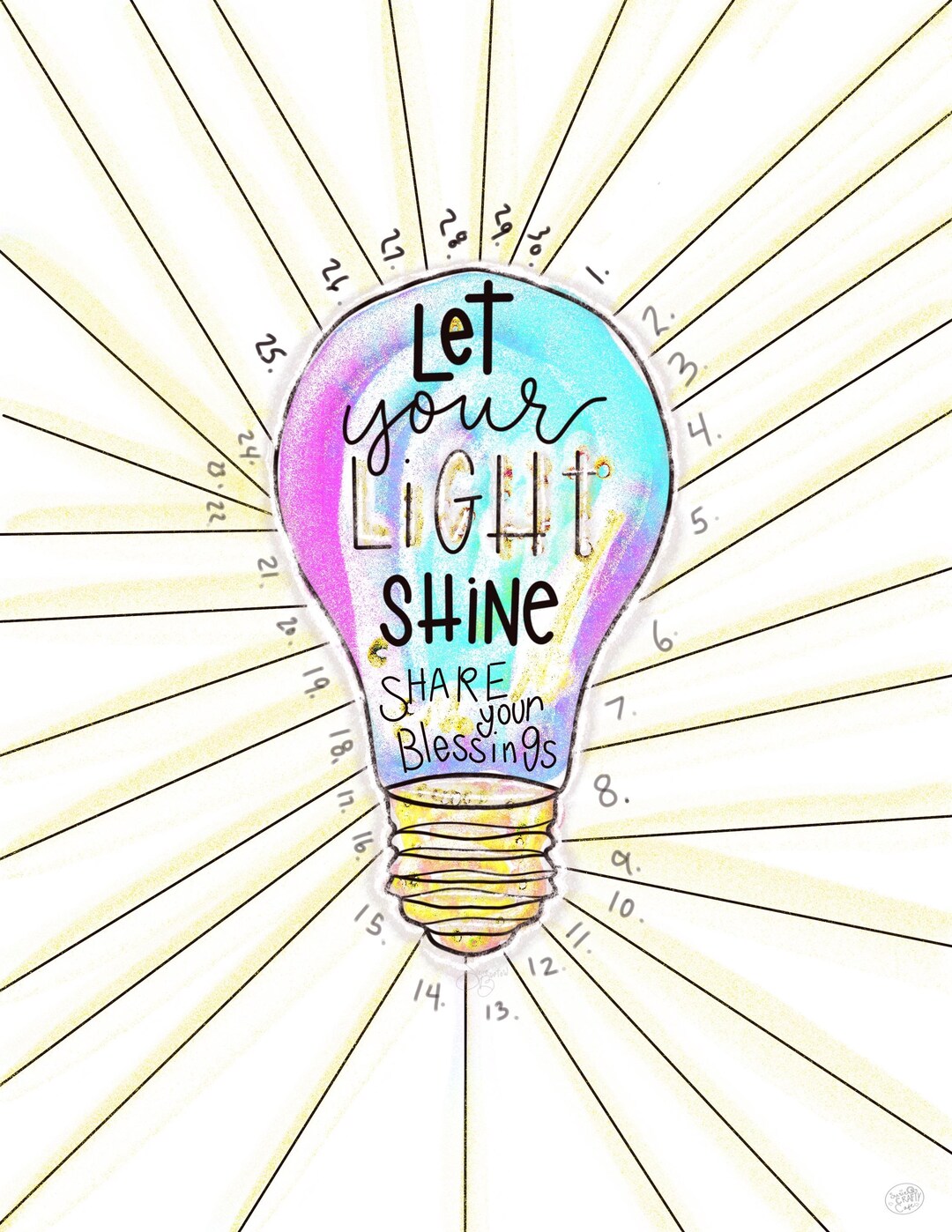 Christian Coloring Sheet: Let Your Light Shine Printable (digital ...