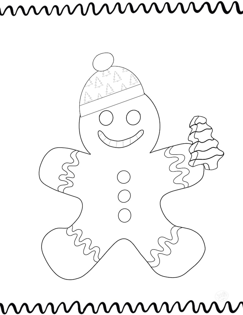 Gingerbread Fun Holiday Printables, 5 Coloring Sheets, Gingerbread ...