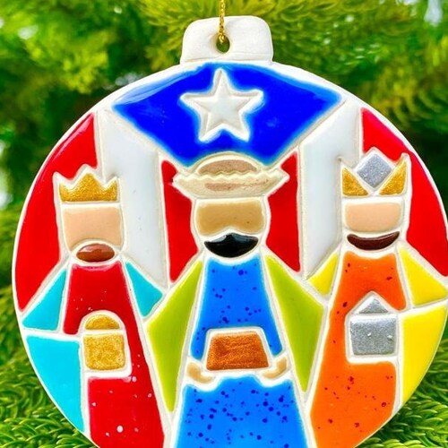 Three Kings P.R. Flag Hand Crafted Ornamentwhite Clay Decor | Etsy