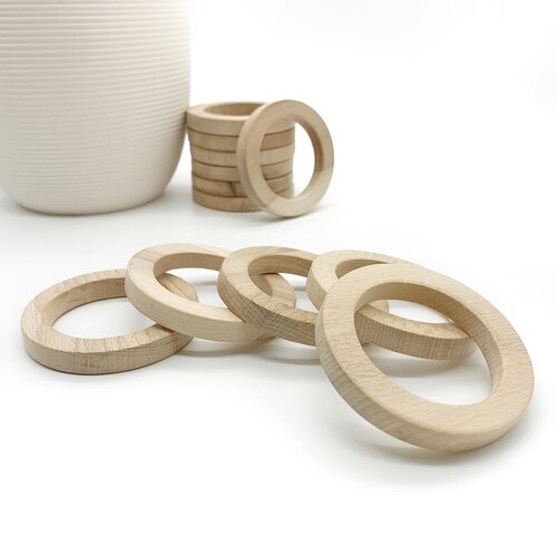 25pcs Natural Round Flat Wood Ringsunfinished Wooden Circle - Etsy